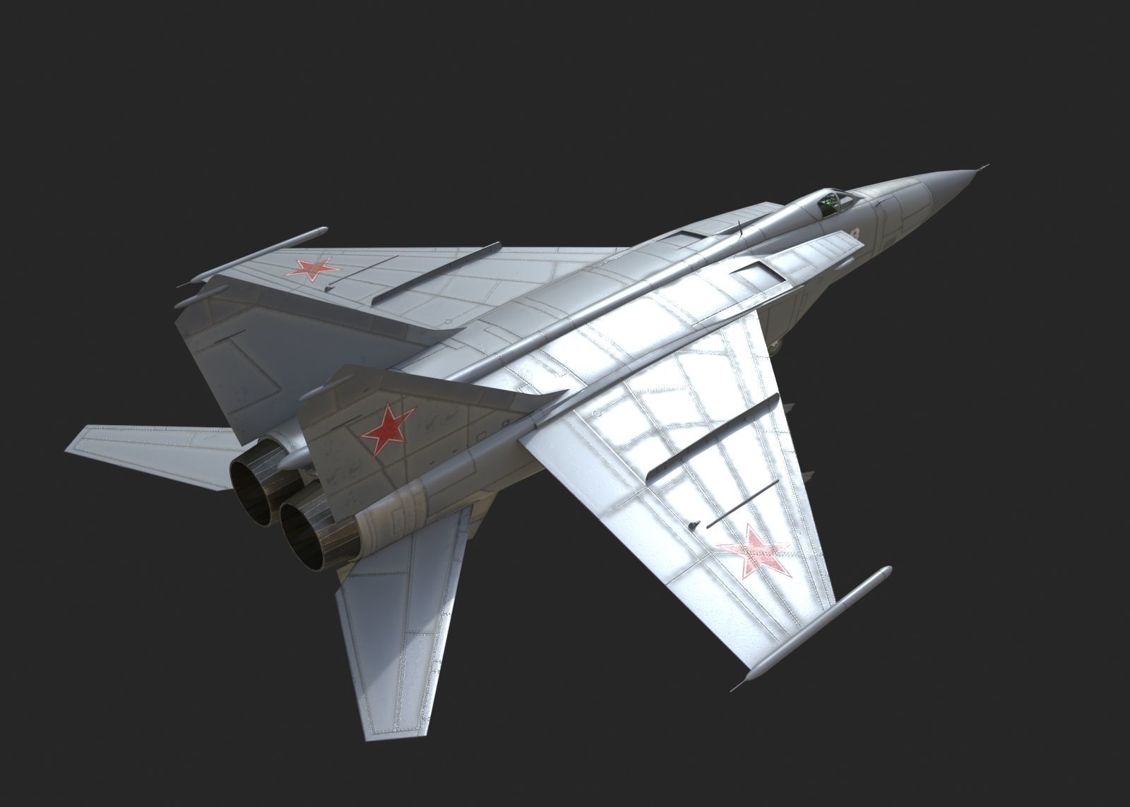3D model Soviet Air Force Mig-25 Foxbat Fighter Mig25 VR / AR / low ...