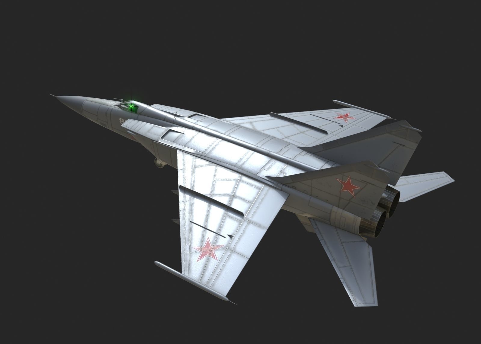 3D model Soviet Air Force Mig-25 Foxbat Fighter Mig25 VR / AR / low ...