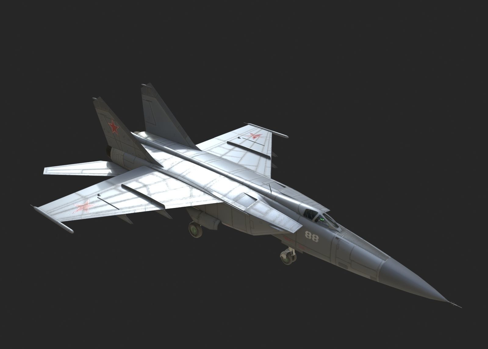 3D model Soviet Air Force Mig-25 Foxbat Fighter Mig25 VR / AR / low ...