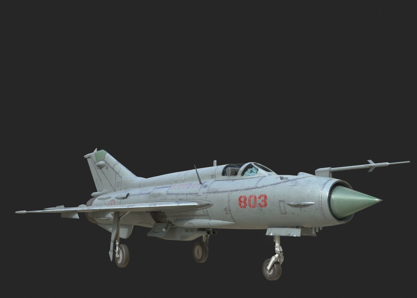 3D model Peoples Army of Korea Mig21F13 Fishbed Fighter Mig-21 VR / AR ...