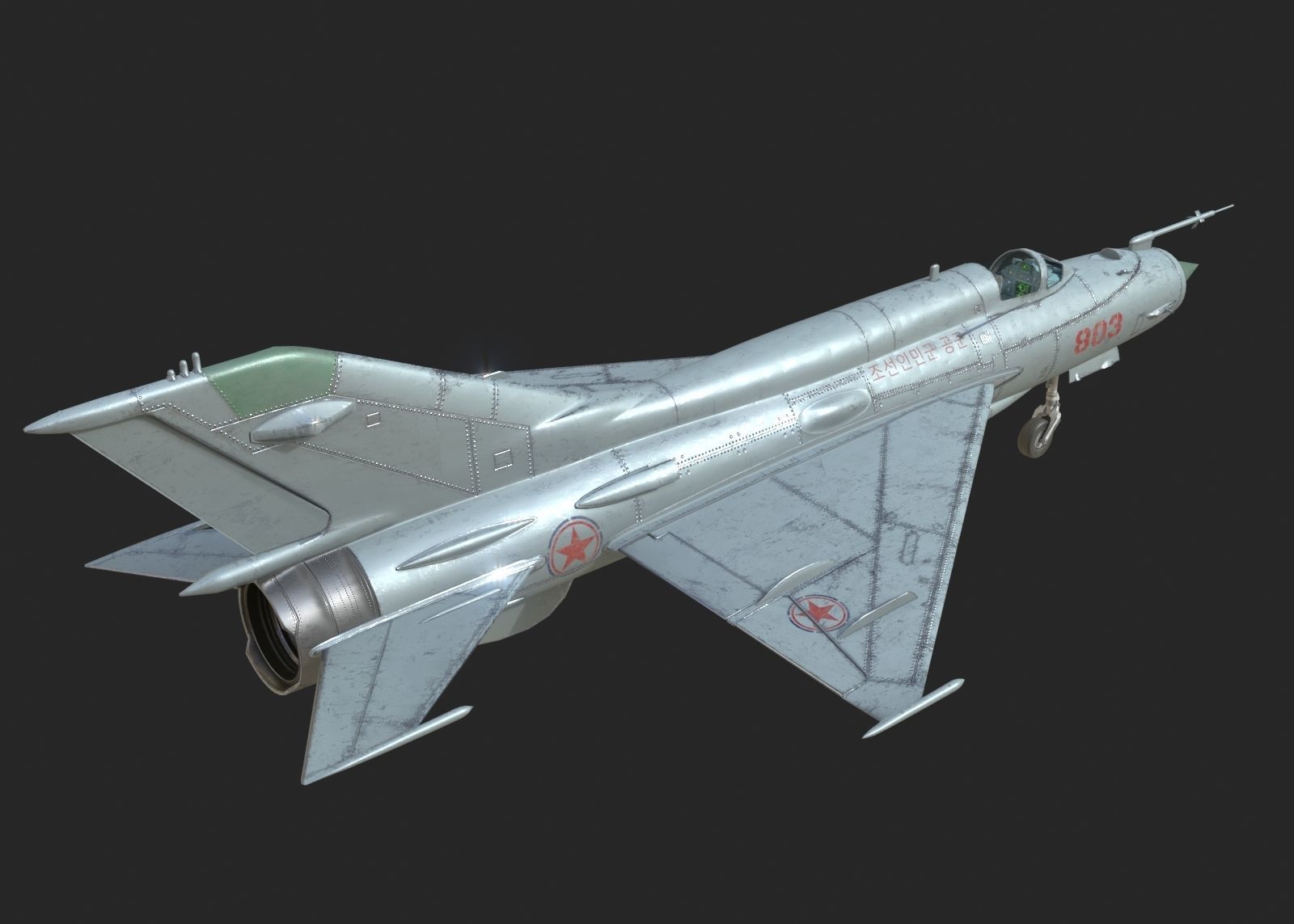 3D model Peoples Army of Korea Mig21F13 Fishbed Fighter Mig-21 VR / AR ...