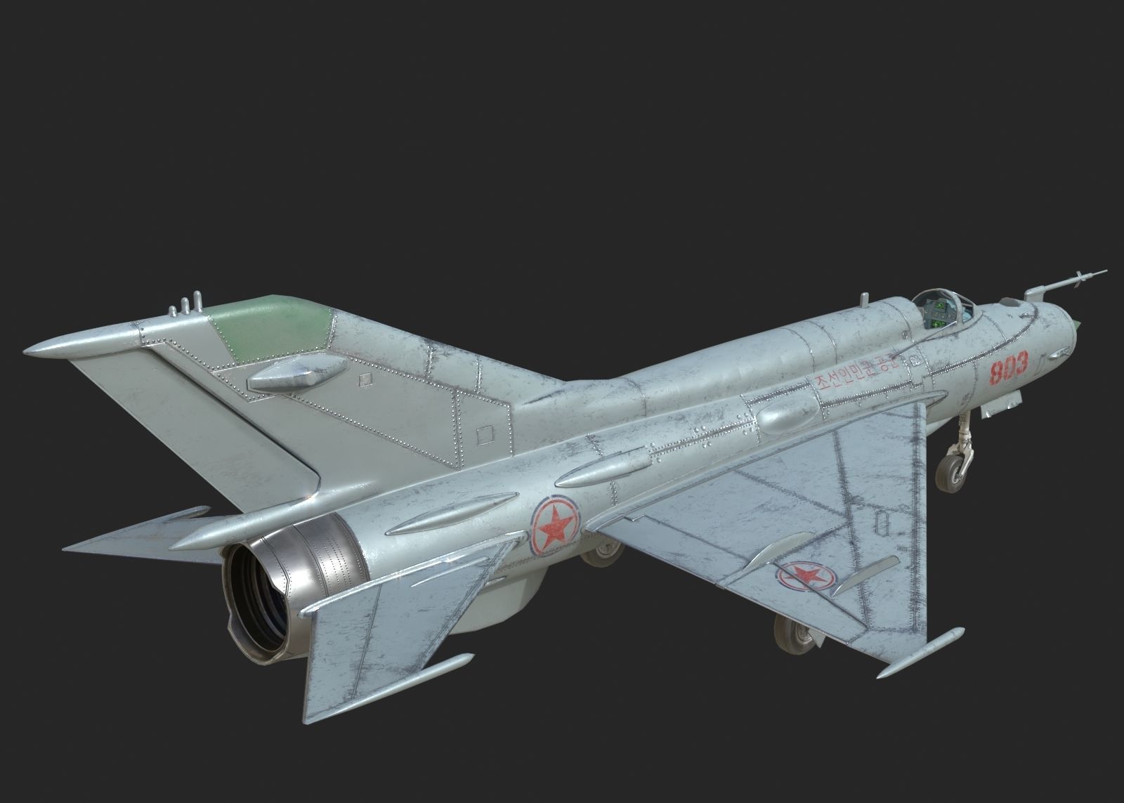 3D model Peoples Army of Korea Mig21F13 Fishbed Fighter Mig-21 VR / AR ...