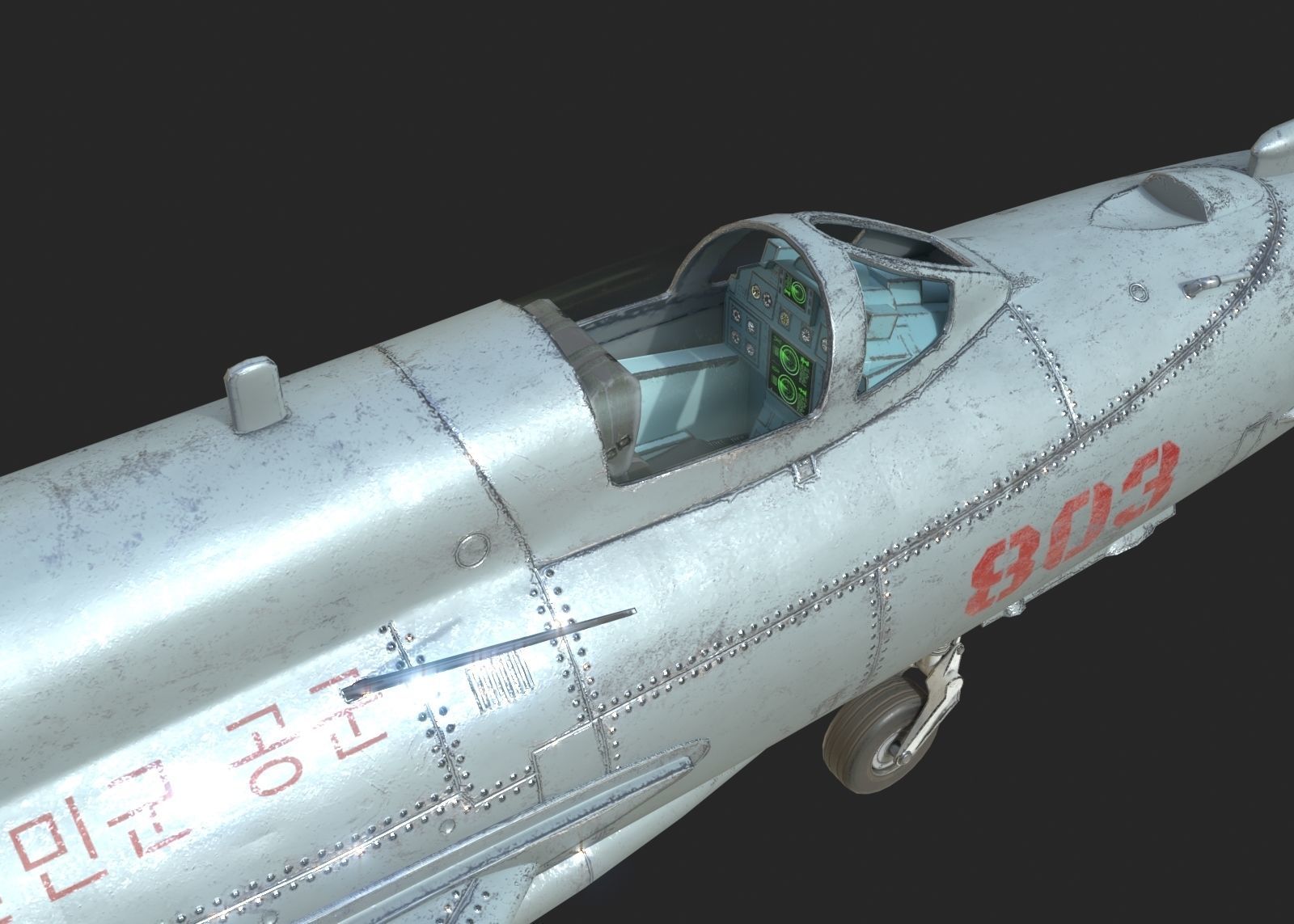 3D model Peoples Army of Korea Mig21F13 Fishbed Fighter Mig-21 VR / AR ...