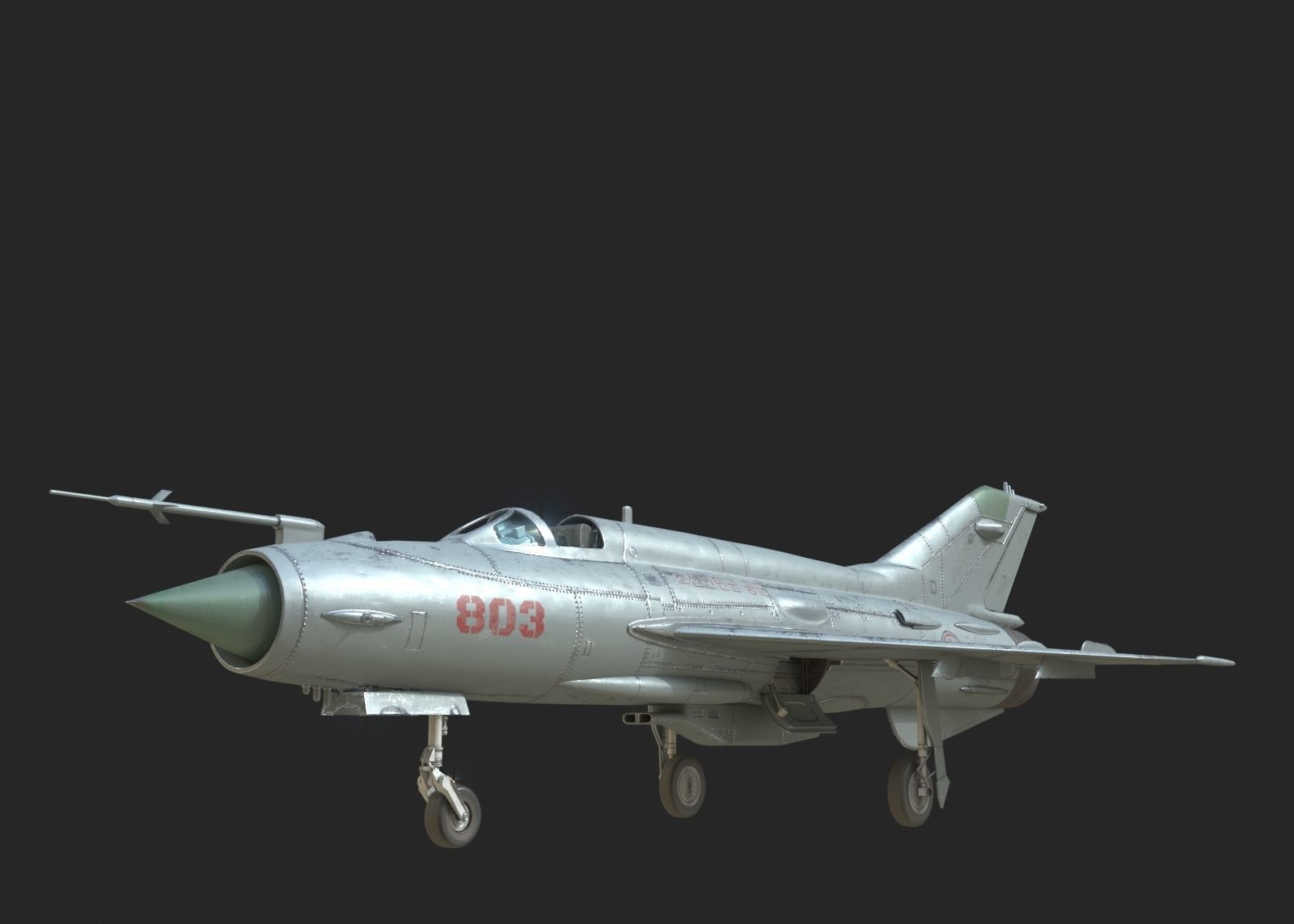 3D model Peoples Army of Korea Mig21F13 Fishbed Fighter Mig-21 VR / AR ...