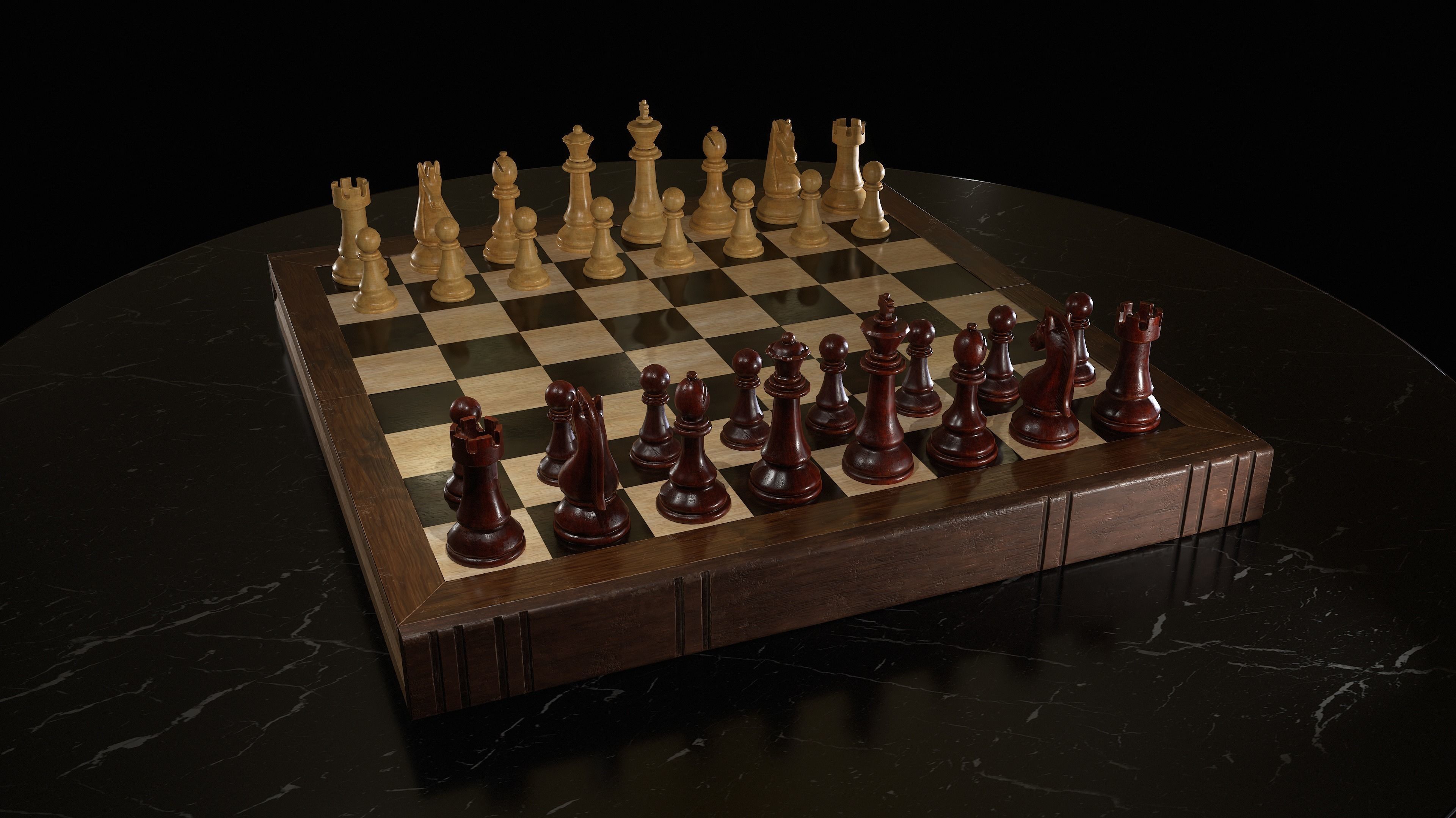 Wood Chess free VR / AR / low-poly 3D model | CGTrader