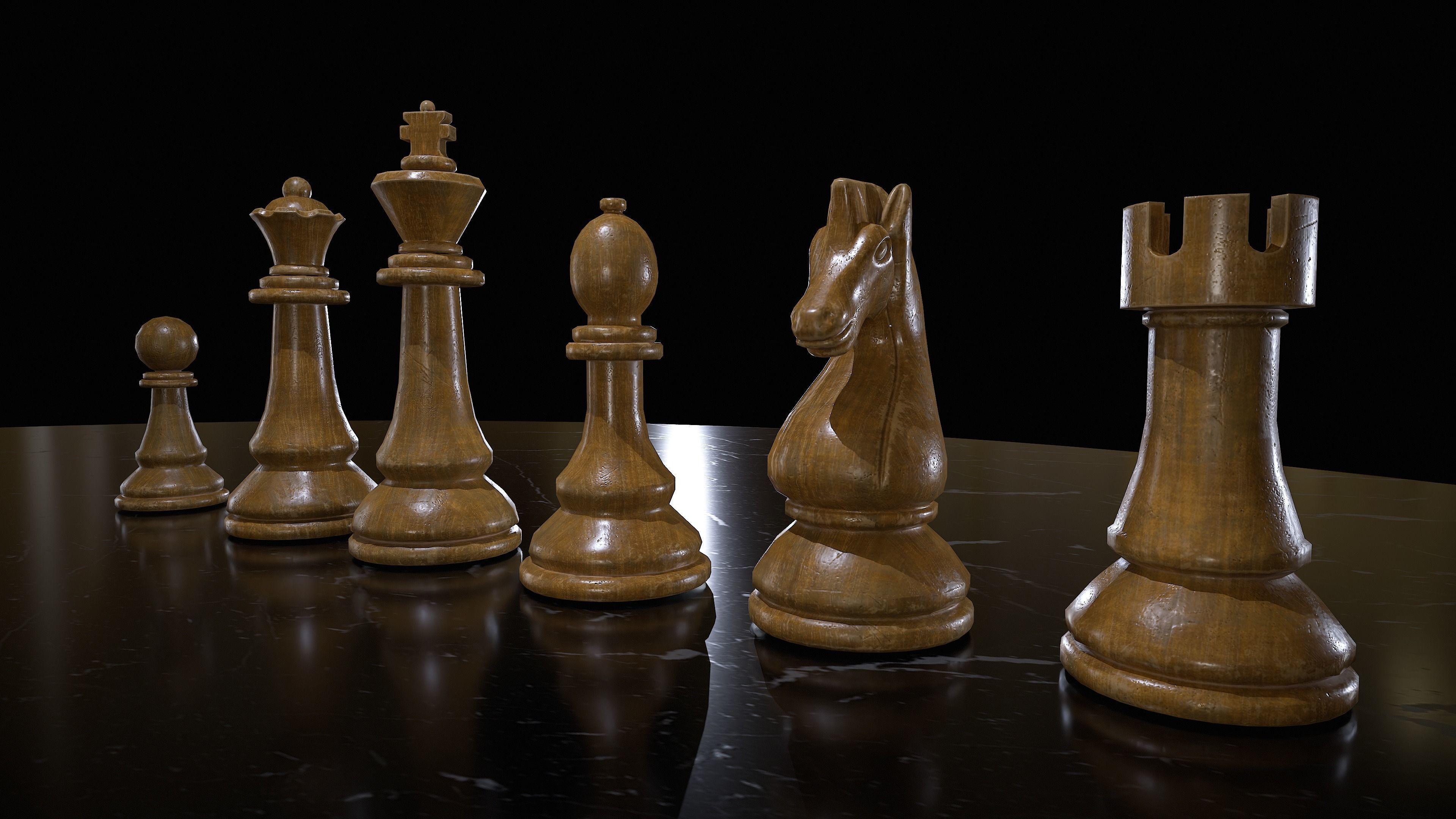 Wood Chess free VR / AR / low-poly 3D model | CGTrader