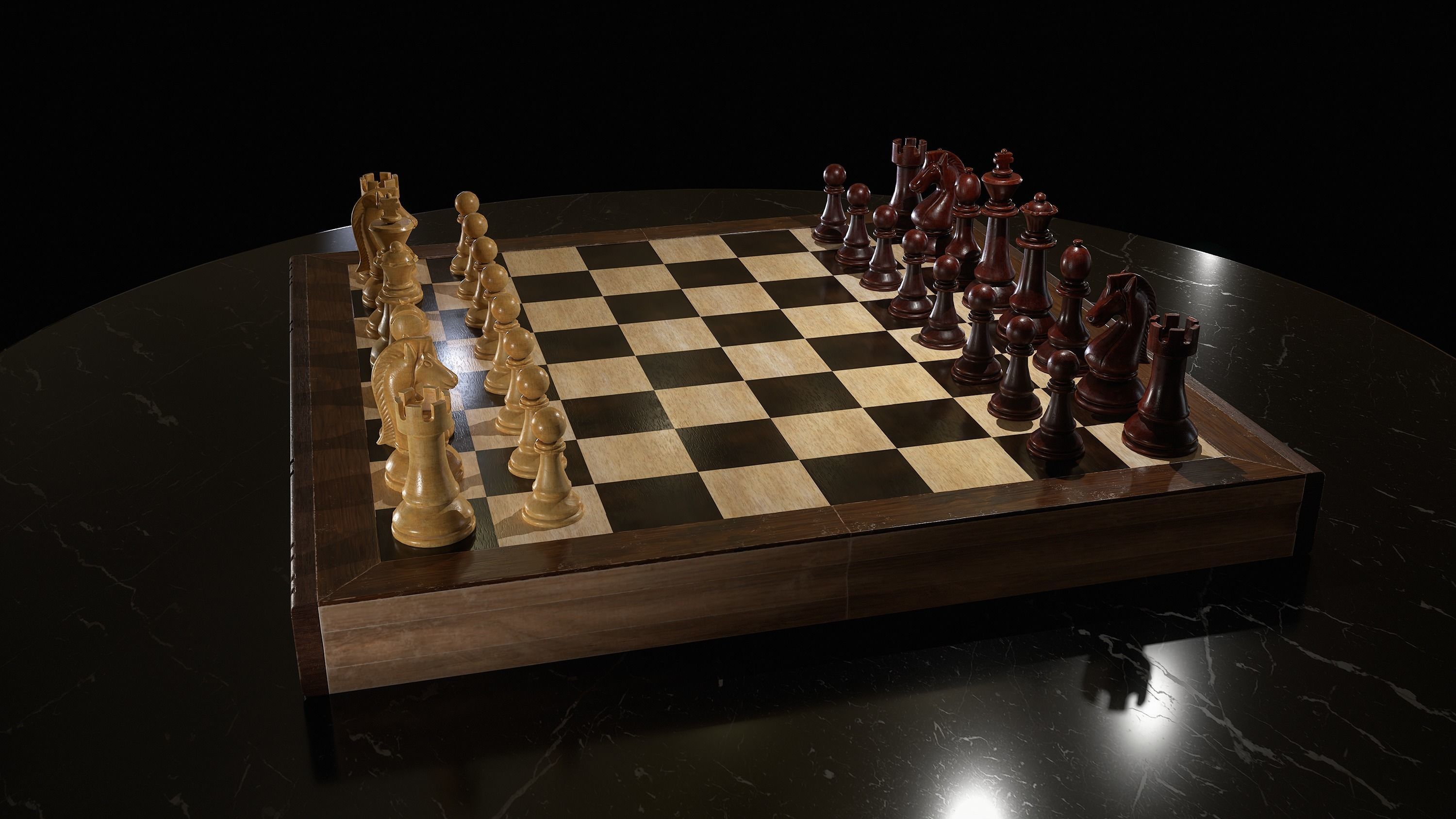 Wood Chess free VR / AR / low-poly 3D model | CGTrader