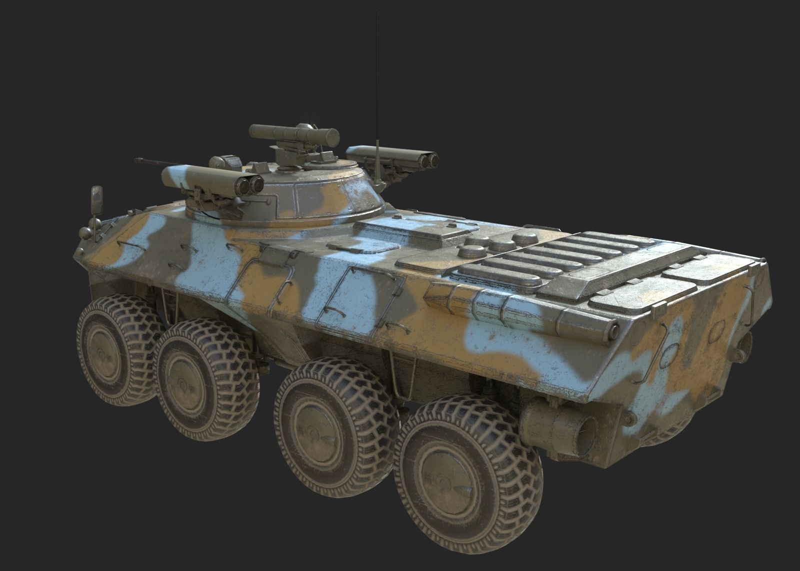 3D model 5 coatings of Russian BTR-90 BTR90 Armored personnel carrier ...