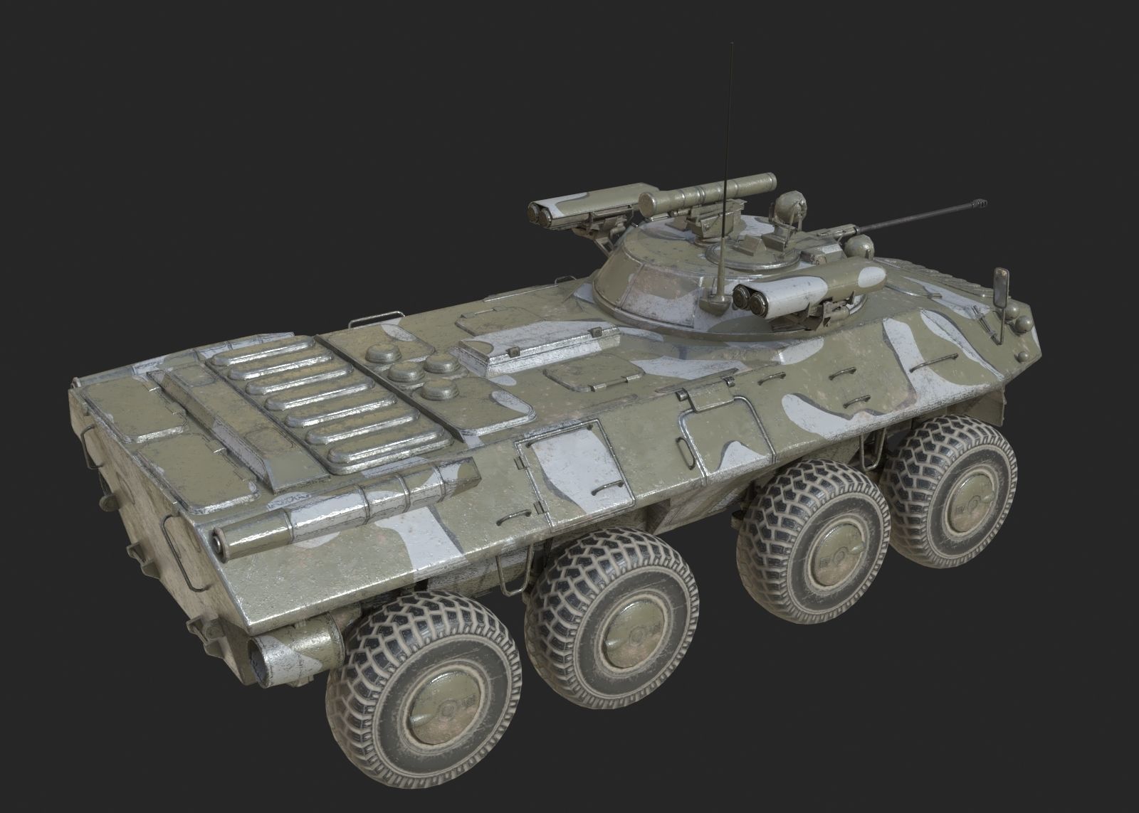 3D model 5 coatings of Russian BTR-90 BTR90 Armored personnel carrier ...