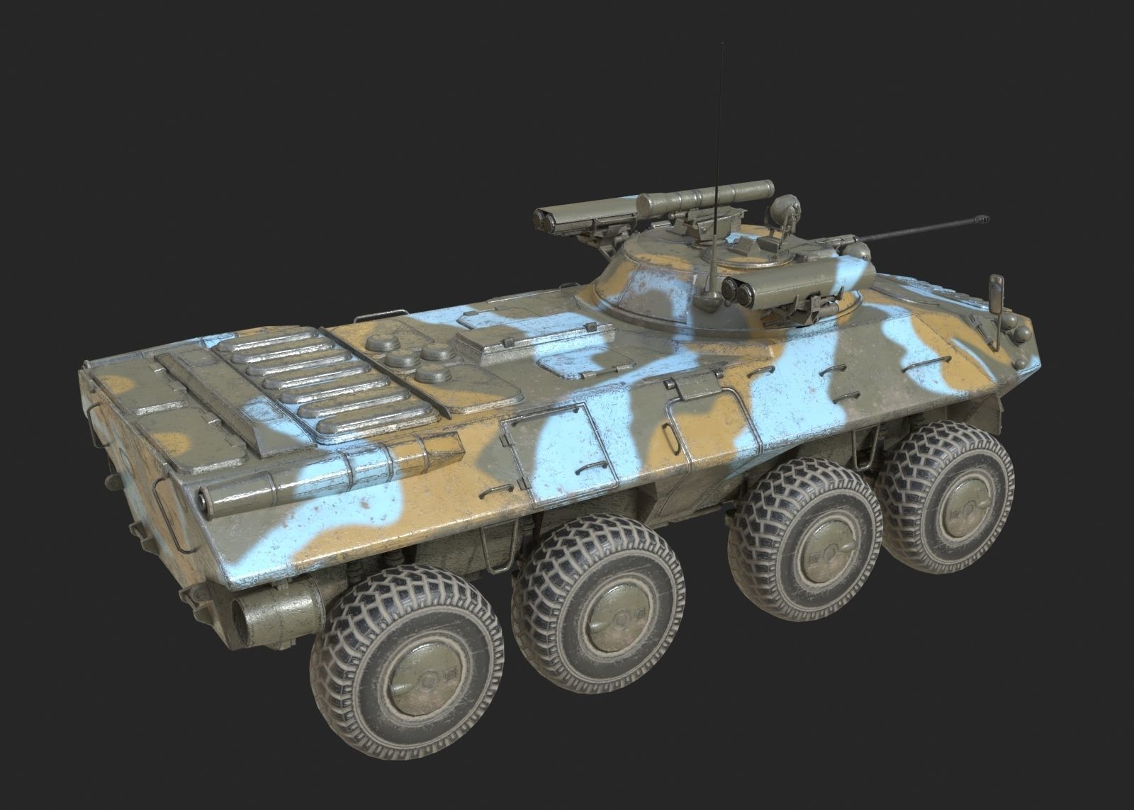 3D model 5 coatings of Russian BTR-90 BTR90 Armored personnel carrier APC VR / AR / low-poly ...