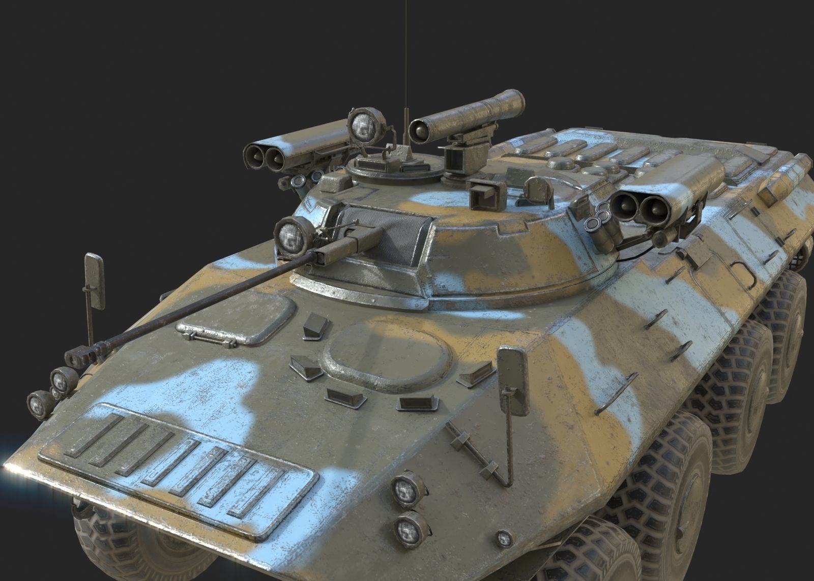 3D model 5 coatings of Russian BTR-90 BTR90 Armored personnel carrier ...