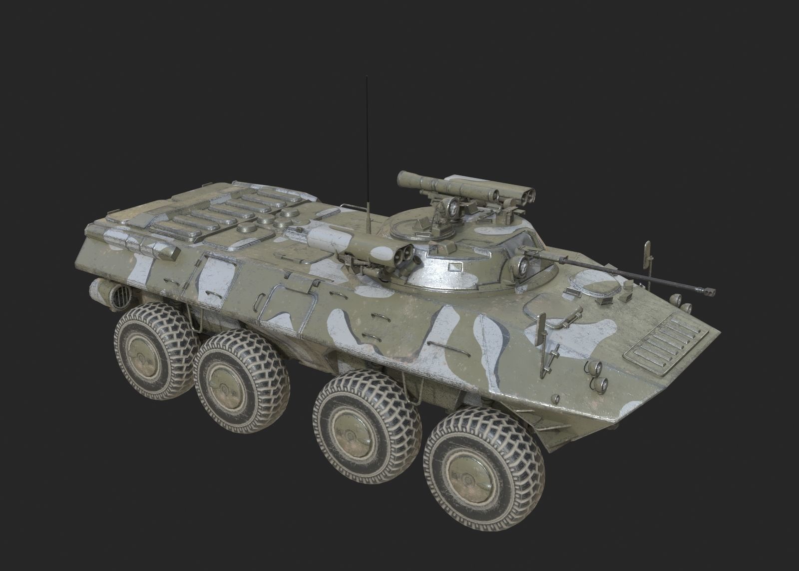 3D model 5 coatings of Russian BTR-90 BTR90 Armored personnel carrier APC VR / AR / low-poly ...