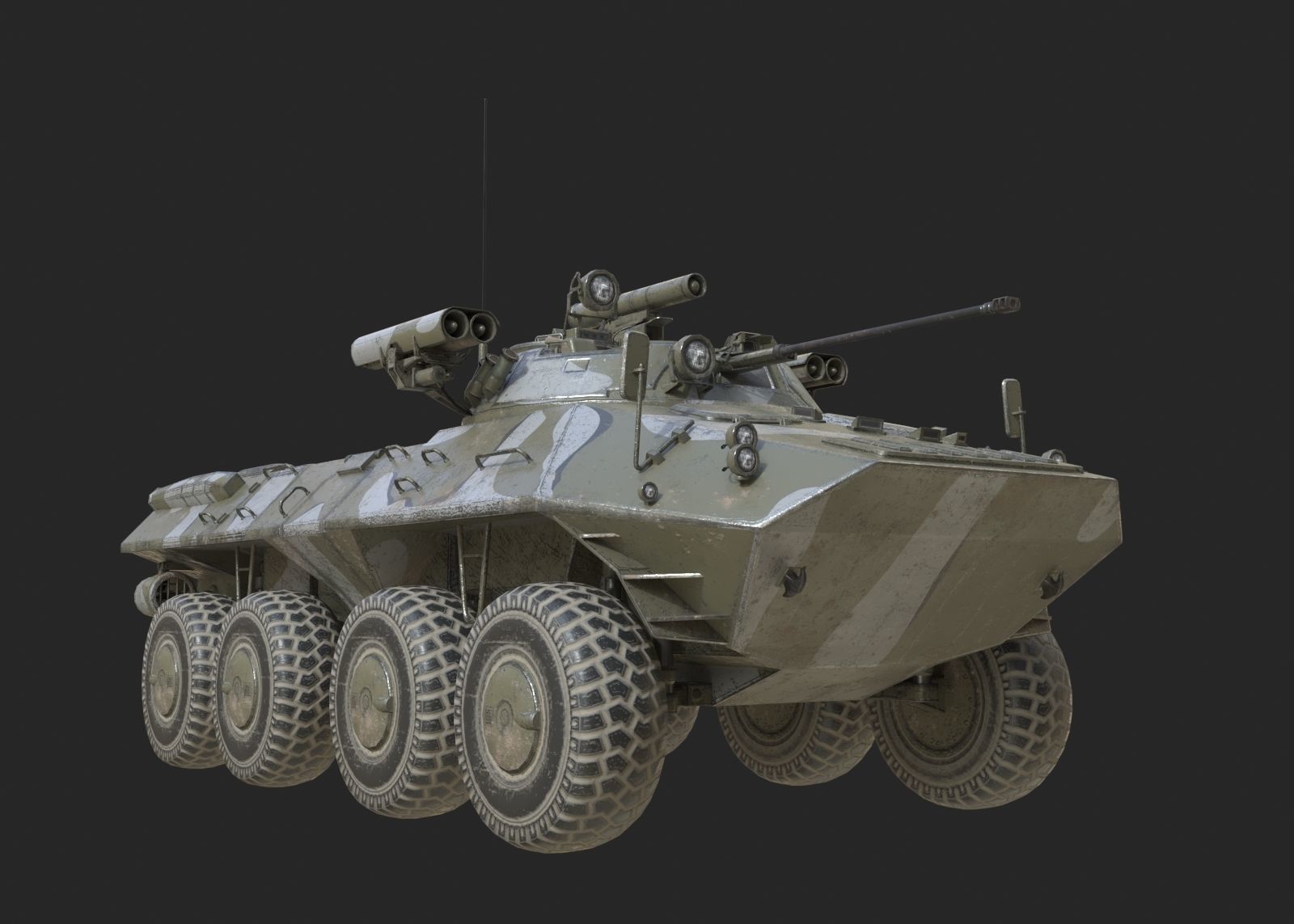 3D model 5 coatings of Russian BTR-90 BTR90 Armored personnel carrier ...