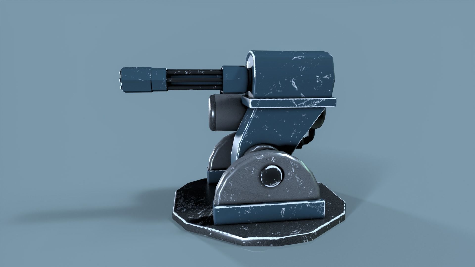 3D model Sci-fi Gatling Turret game ready 3D Model VR / AR / low-poly ...