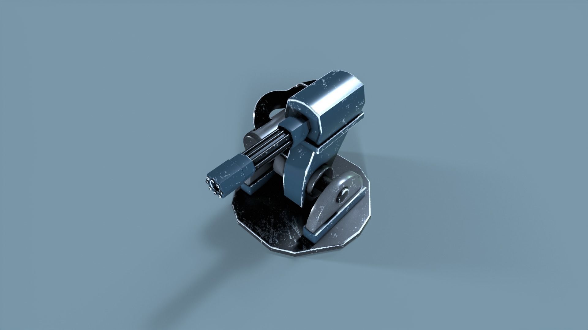 3D model Sci-fi Gatling Turret game ready 3D Model VR / AR / low-poly ...