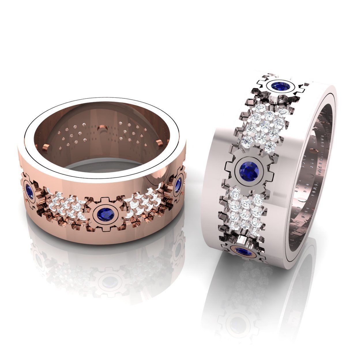 Mechanical ring Without side stone 3D model 3D printable | CGTrader