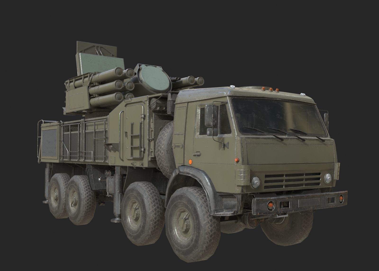 3D model Russian Army Pantsir S1 shell close air defence system VR / AR ...