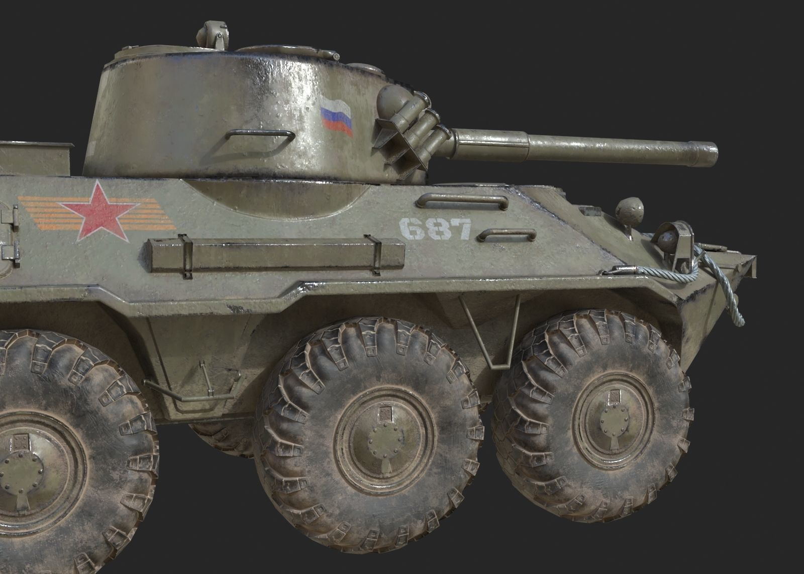 3D model Russian Army 2S23 Nona-SVK Self-propelled howitzer VR / AR ...