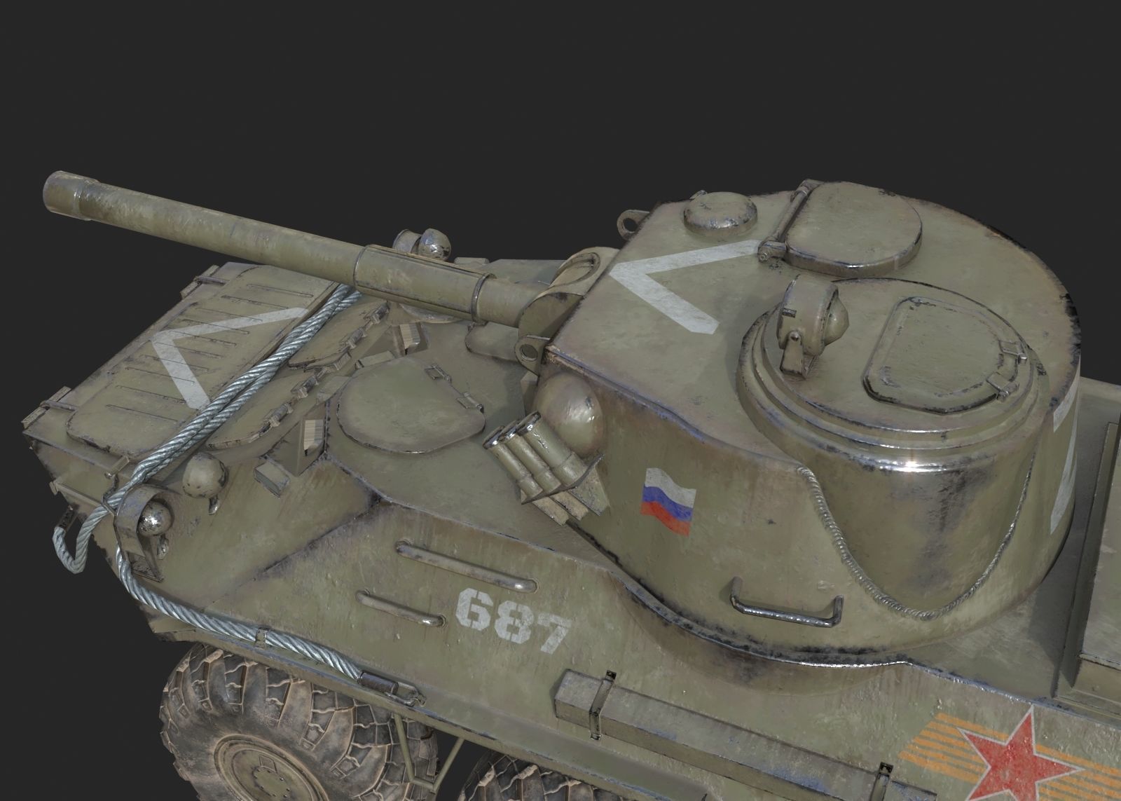 3D model Russian Army 2S23 Nona-SVK Self-propelled howitzer VR / AR ...