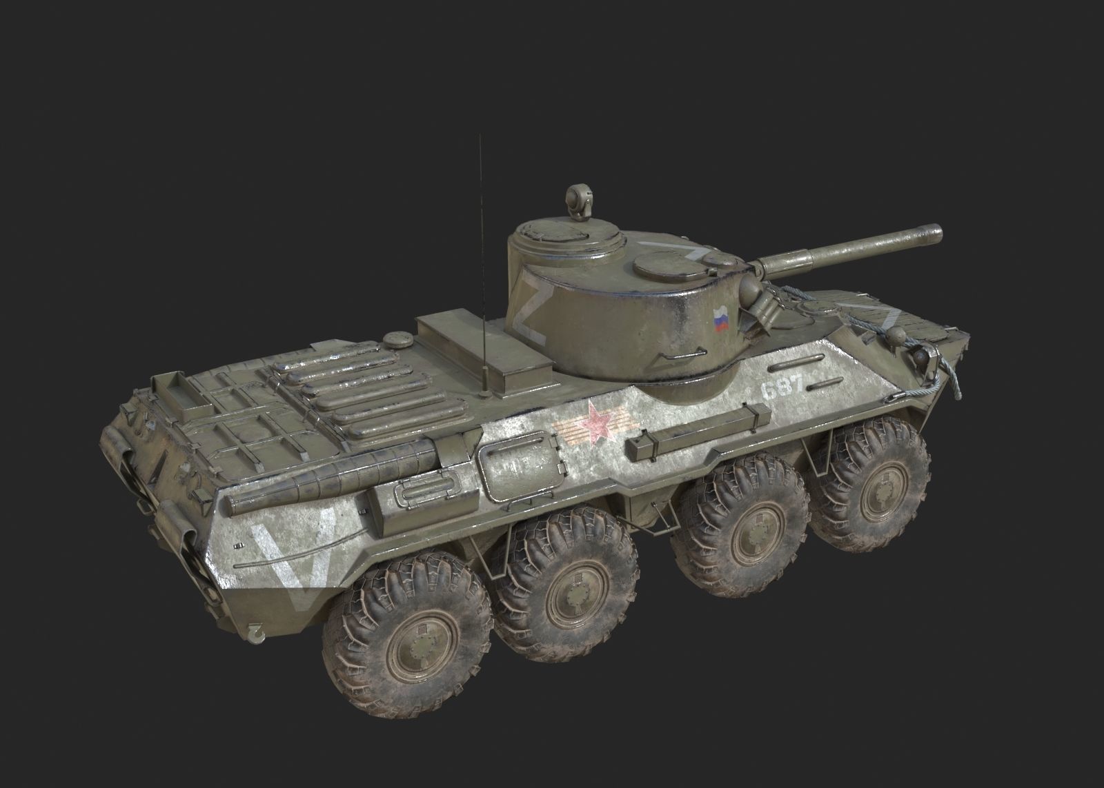 3d Model Russian Army 2s23 Nona Svk Self Propelled Howitzer Vr Ar Low Poly Cgtrader