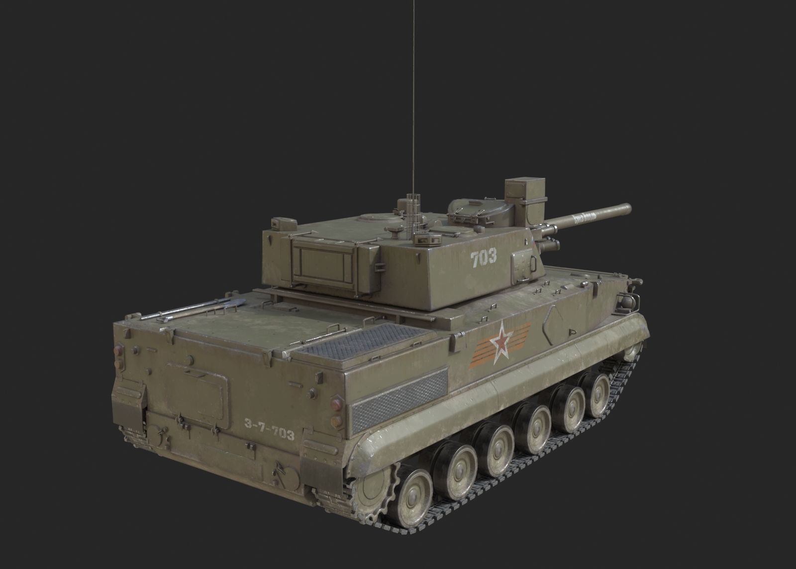 3D model Russian Army BMP-3 2S31 Vena Self-propelled howitzer VR / AR ...