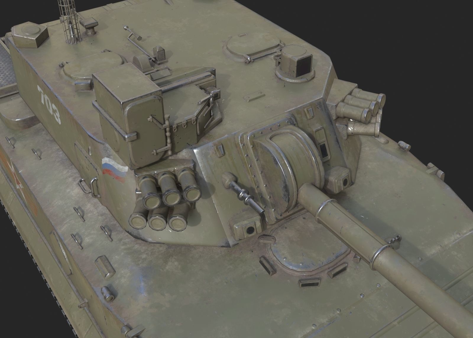 3D model Russian Army BMP-3 2S31 Vena Self-propelled howitzer VR / AR ...