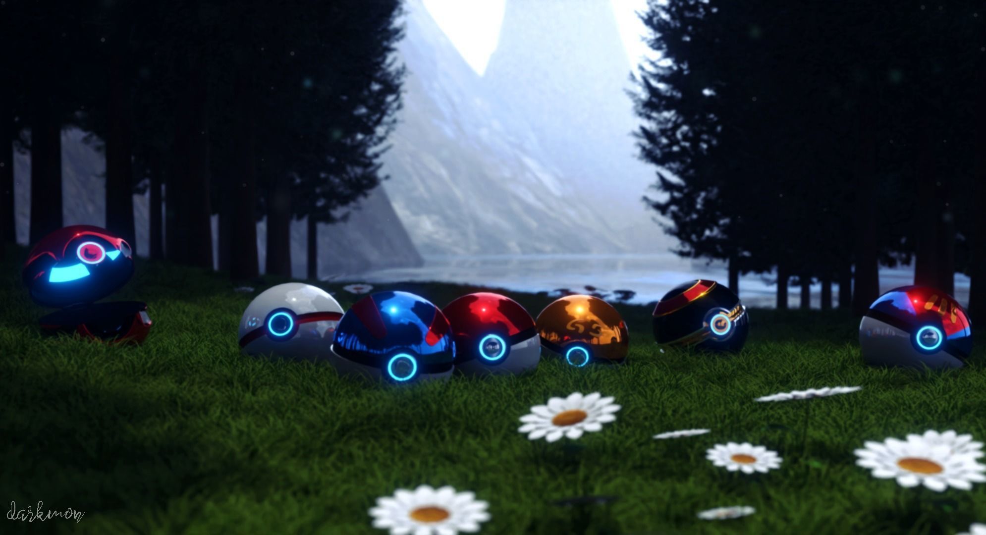 a set of pokeballs free 3D model | CGTrader