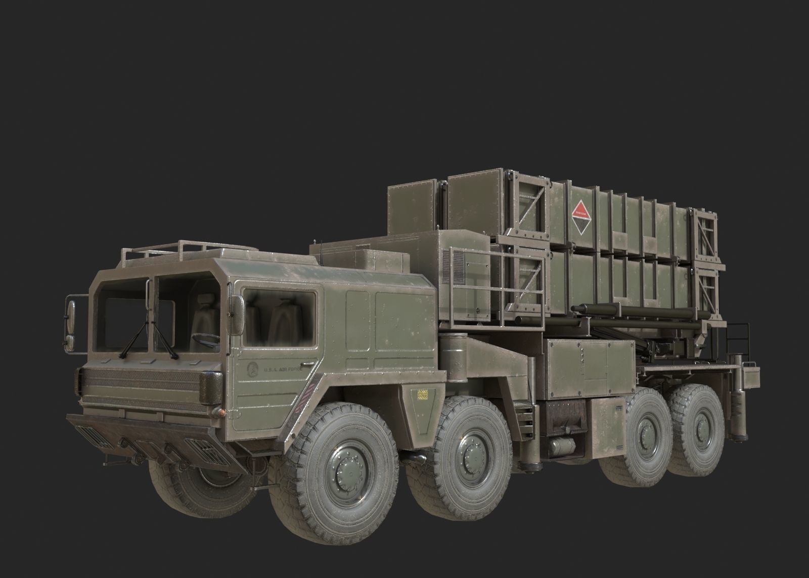 3D model 3 coatings USA MIM-104 Patriot Anti-air Missile Launcher VR ...