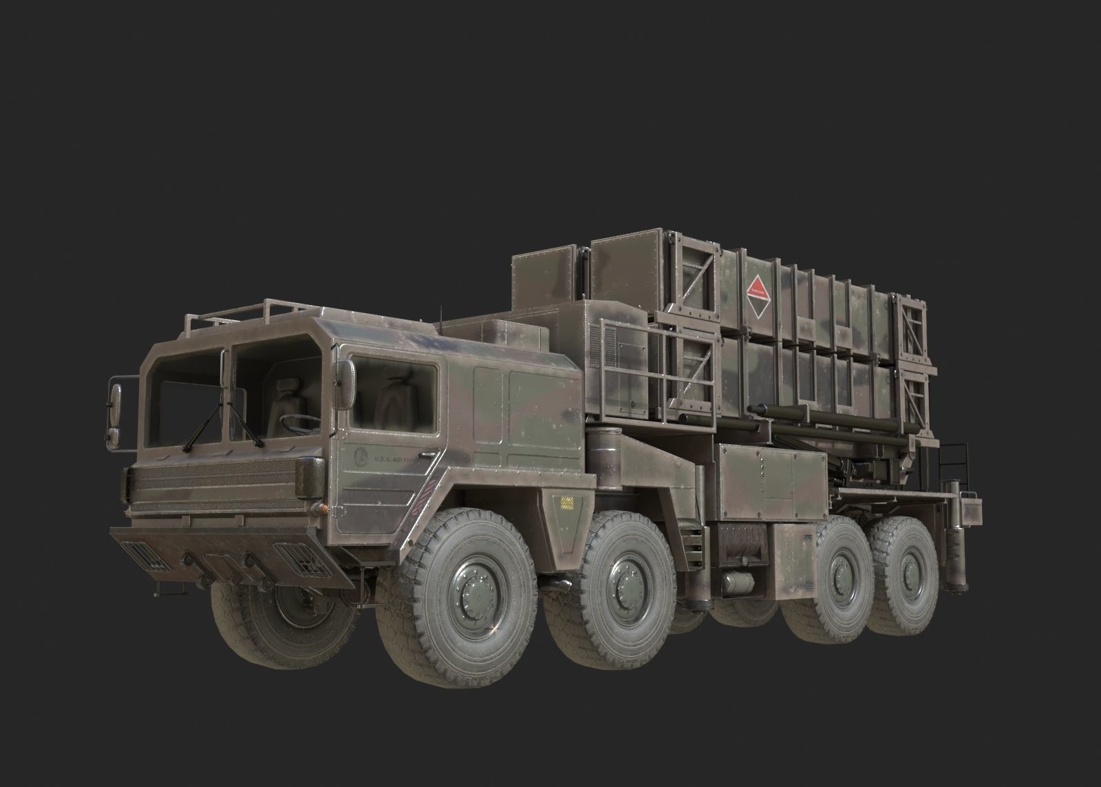 3D model 3 coatings USA MIM-104 Patriot Anti-air Missile Launcher VR ...