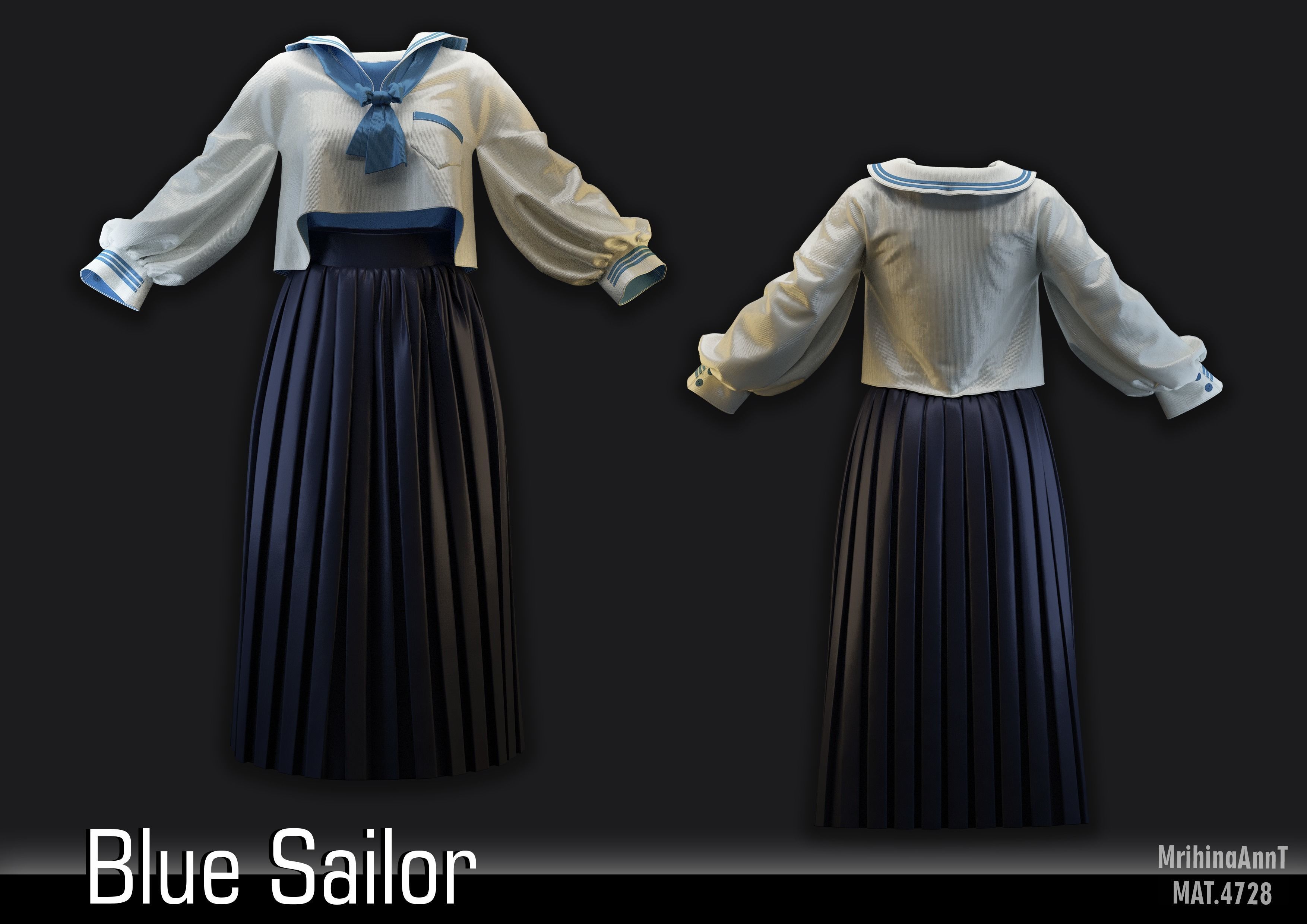 Blue Sailor 3D model | CGTrader