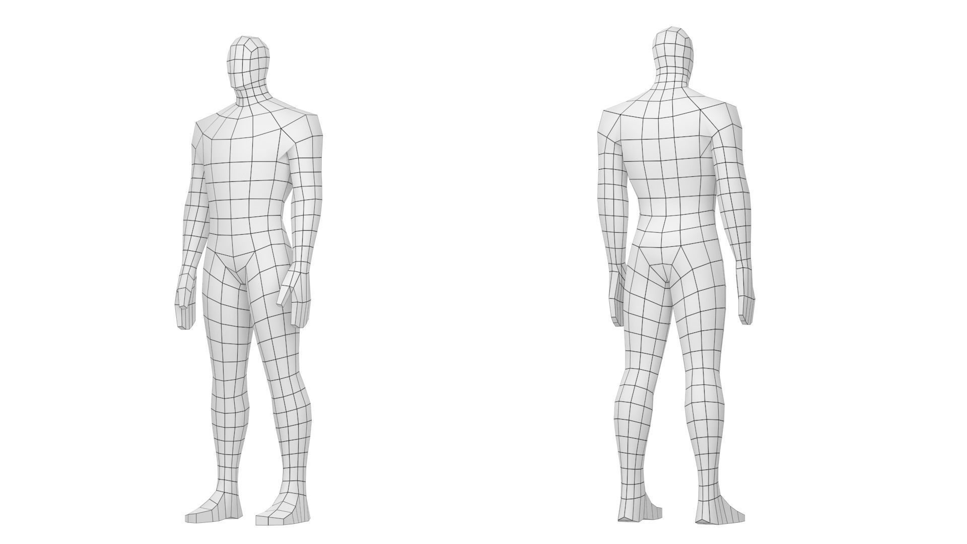Male Hero in Three Poses Base Mesh 3D model | CGTrader
