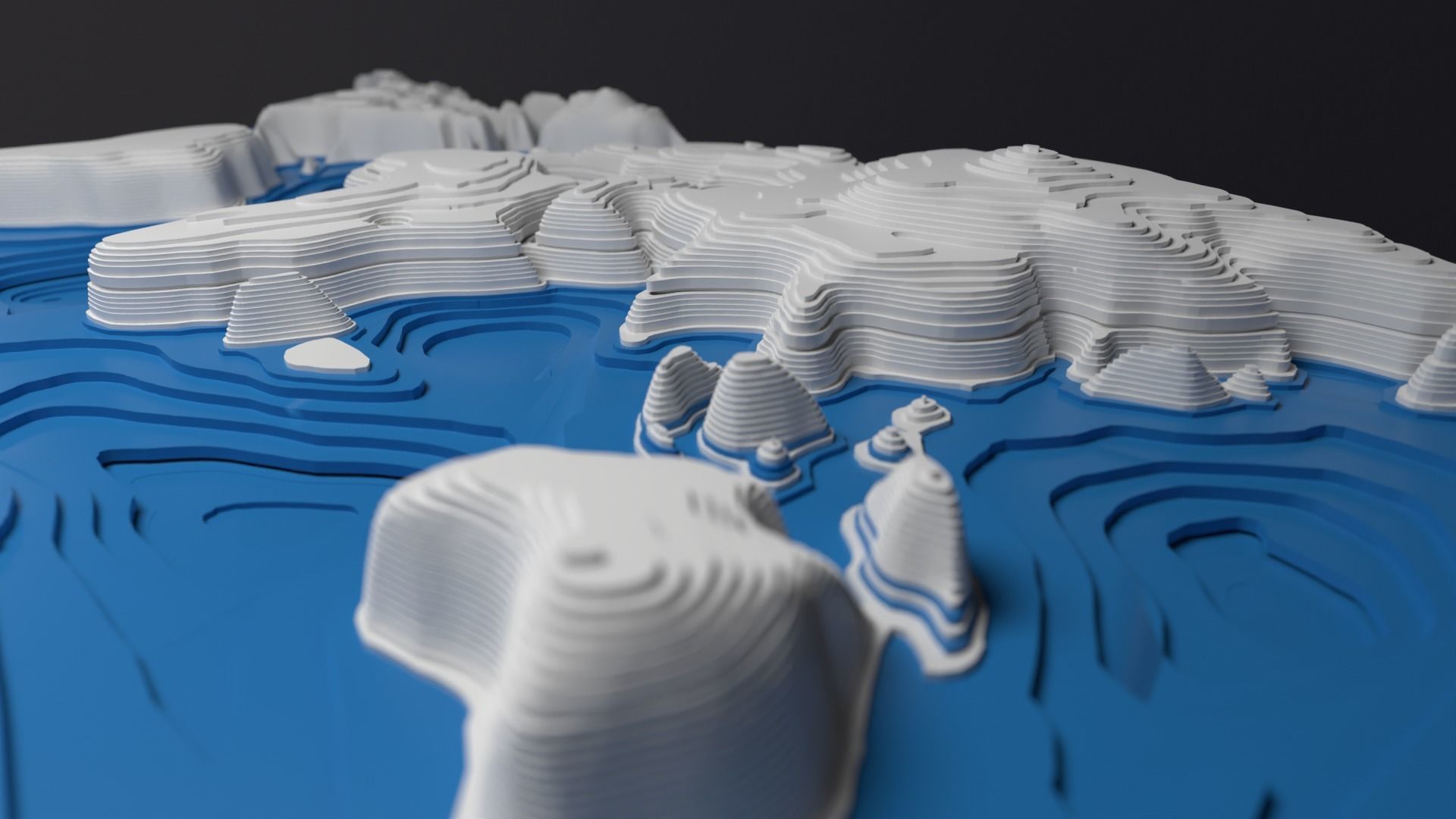 Topological World Map 3D model | CGTrader