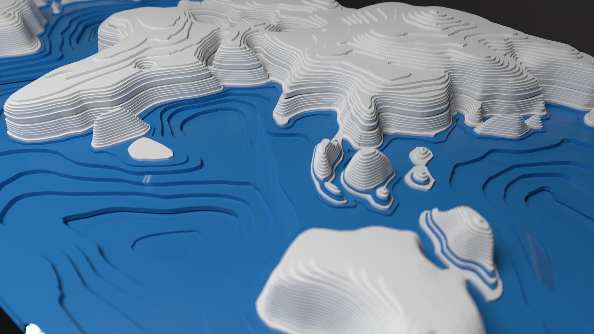 Topological World Map 3D model | CGTrader