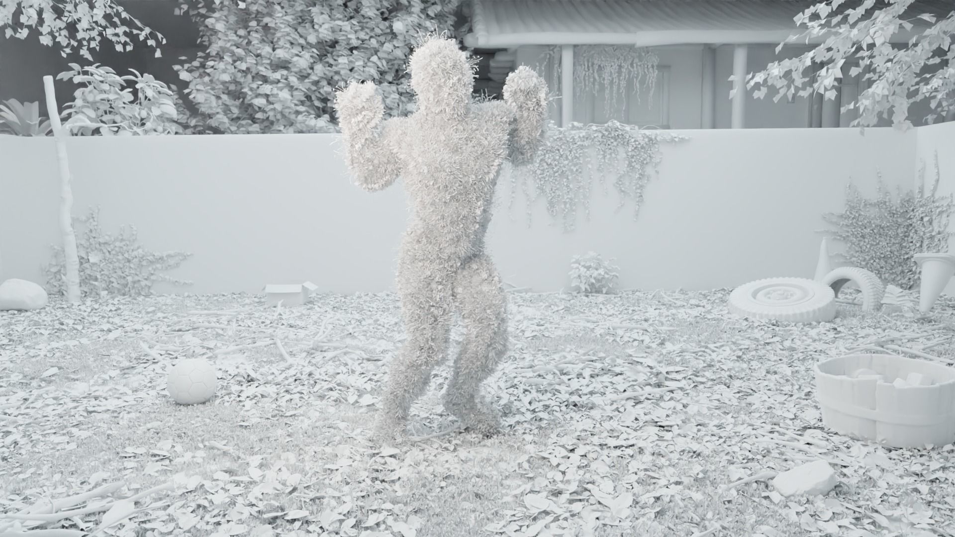 Grass man and his world 3D model animated rigged | CGTrader
