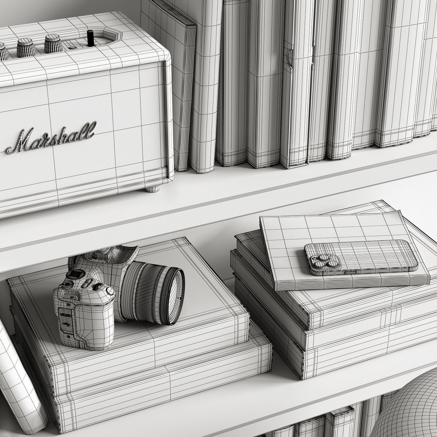 Black shelves 3D model | CGTrader