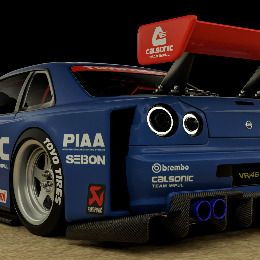 Nissan Skyline R34 Calsonic Livery 3D model | CGTrader