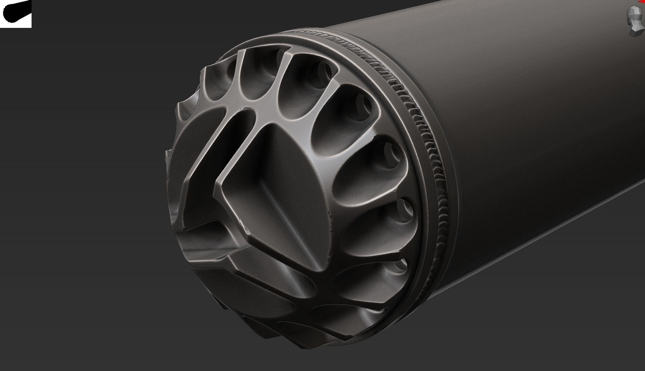 Silencer - suppressor OSS - Highpoly - 5x56 NATO 3D model | CGTrader