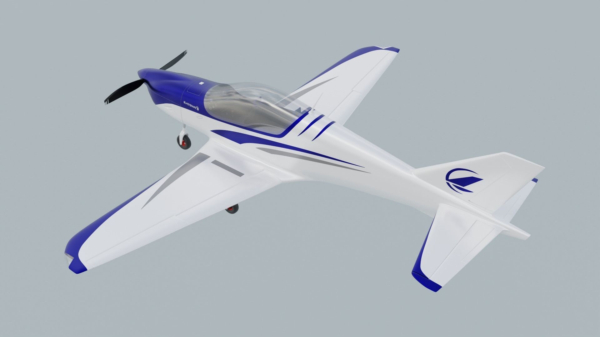 Airplane Blackshape 3D model animated rigged | CGTrader