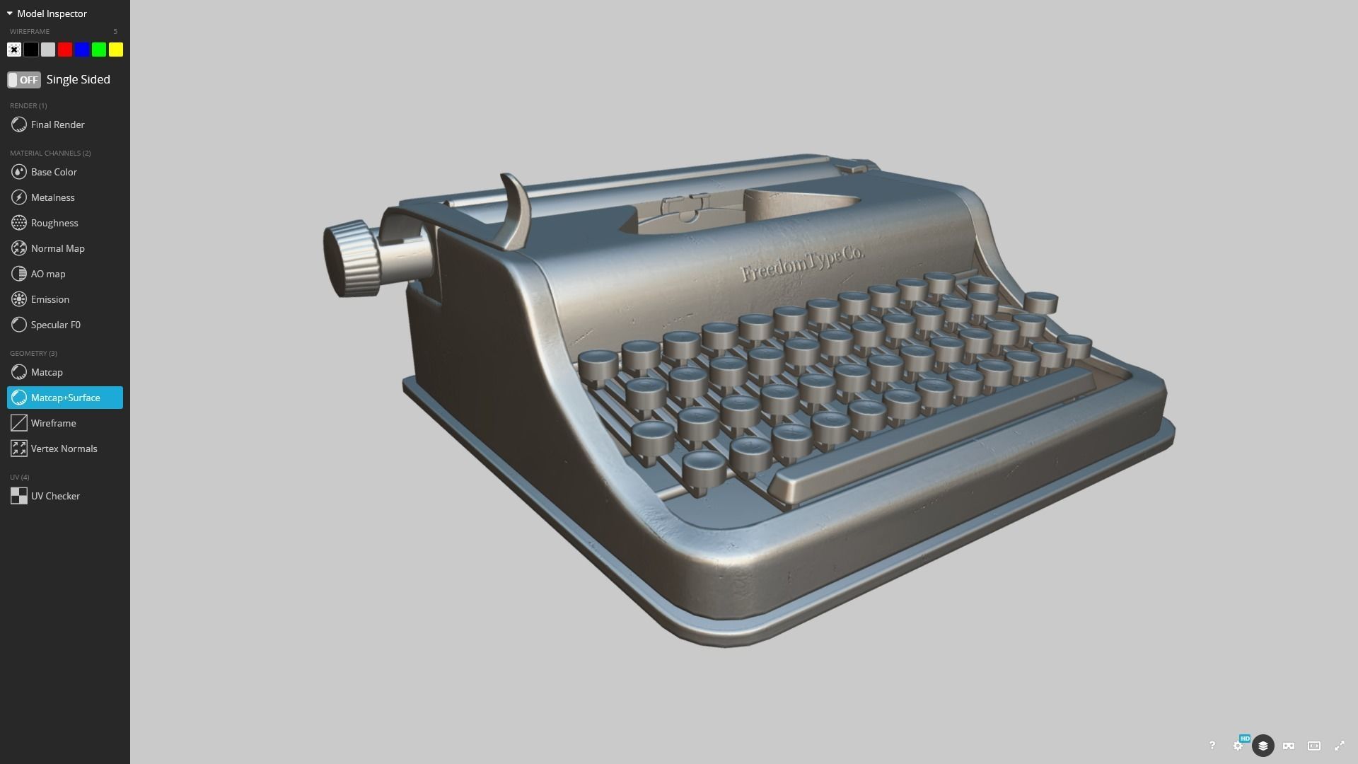 3D model Typewriter 3D Model - Game Ready VR / AR / low-poly | CGTrader