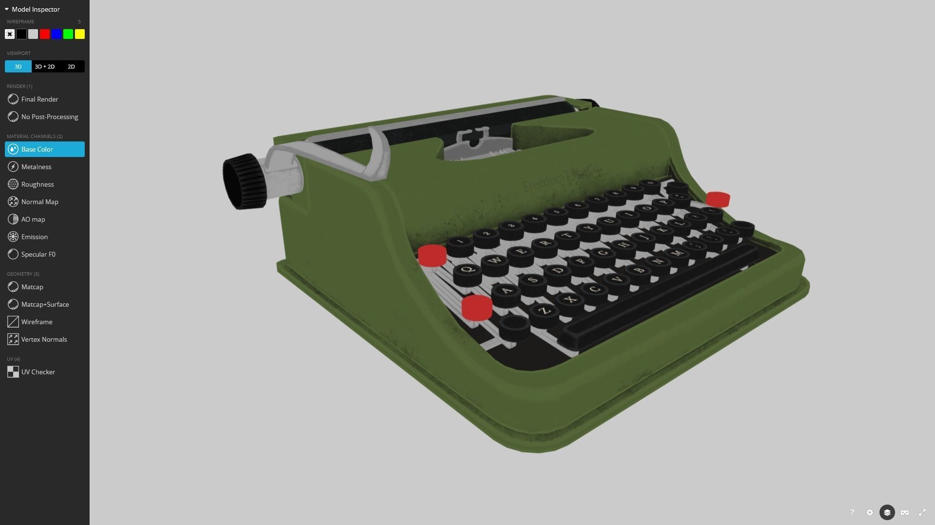3D model Typewriter 3D Model - Game Ready VR / AR / low-poly | CGTrader