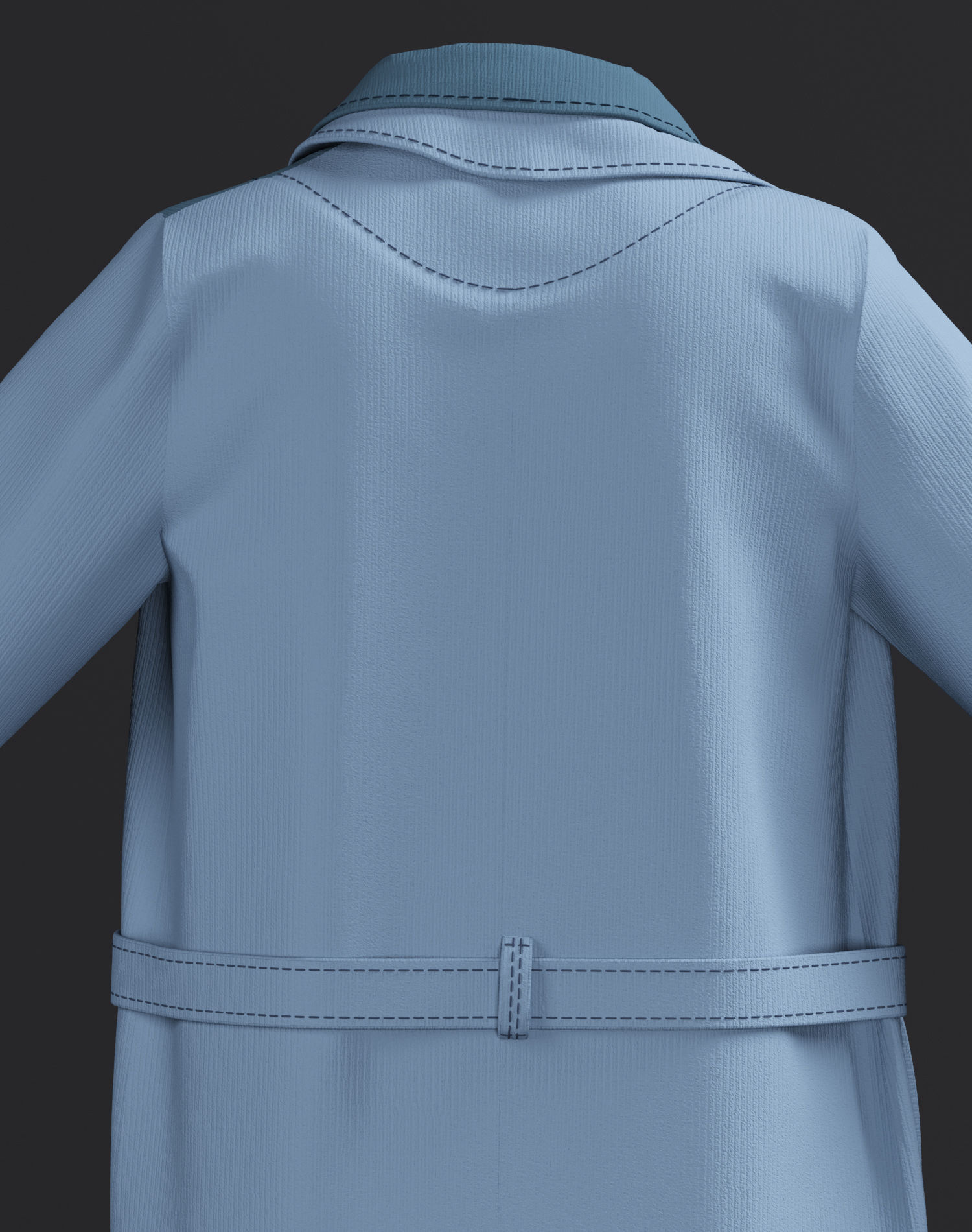 Asymmetric coat modal 3D model | CGTrader