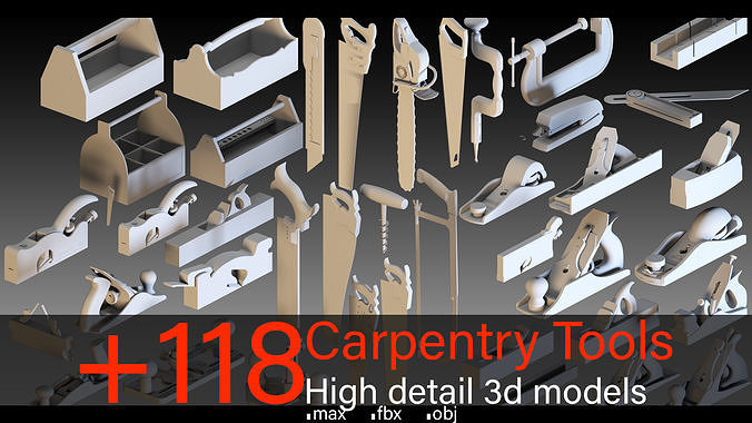118 Carpentry Tools- Kitbash- High detail 3d models 3D model | CGTrader