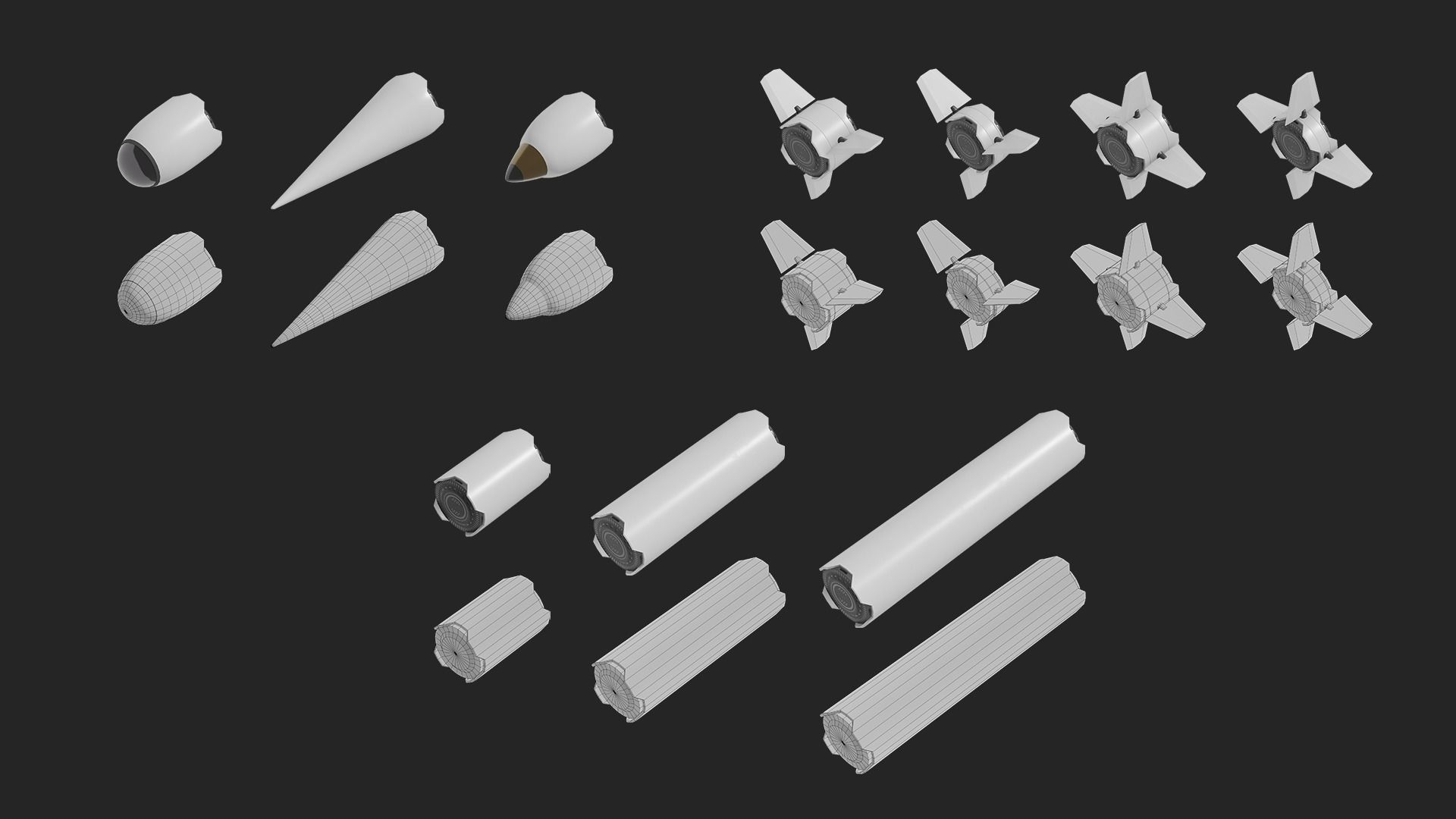 3D model Sci Fi Missile Blade - series Kit VR / AR / low-poly | CGTrader