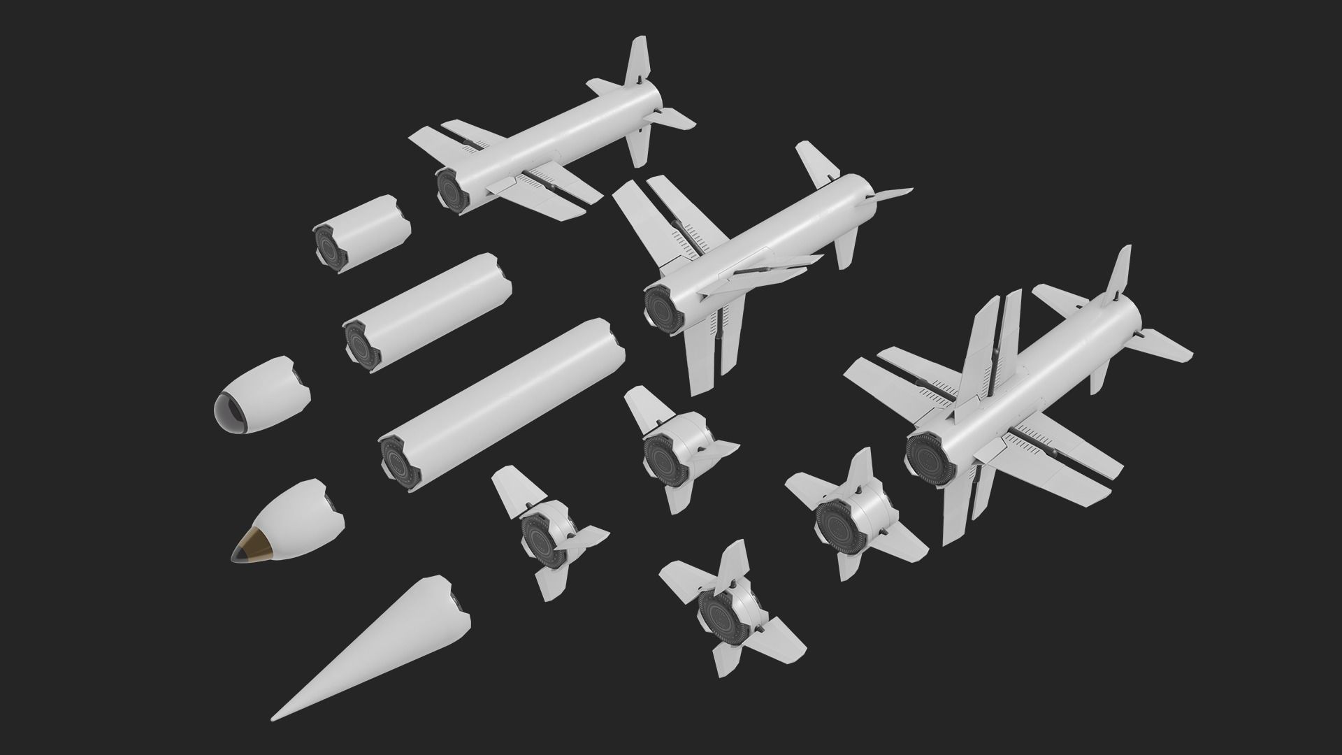 3D model Sci Fi Missile Blade - series Kit VR / AR / low-poly | CGTrader