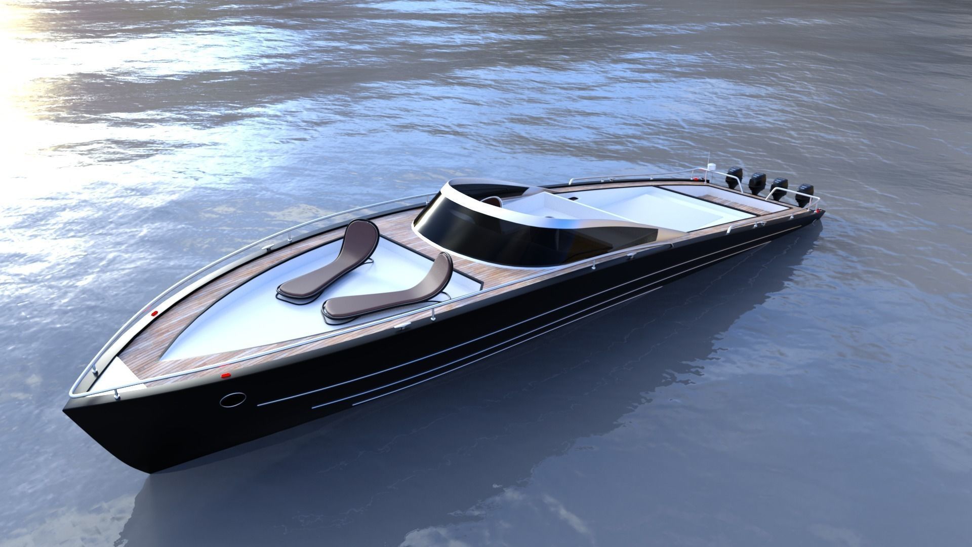 Speed Boat motorboat 3D model rigged | CGTrader