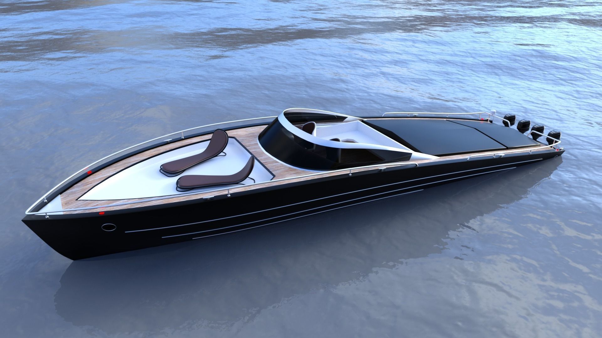 Speed Boat motorboat 3D model rigged | CGTrader