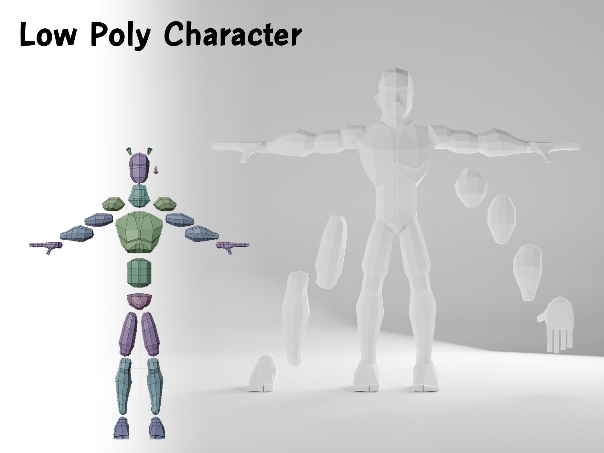 3D model 3D low poly Character man VR / AR / low-poly | CGTrader