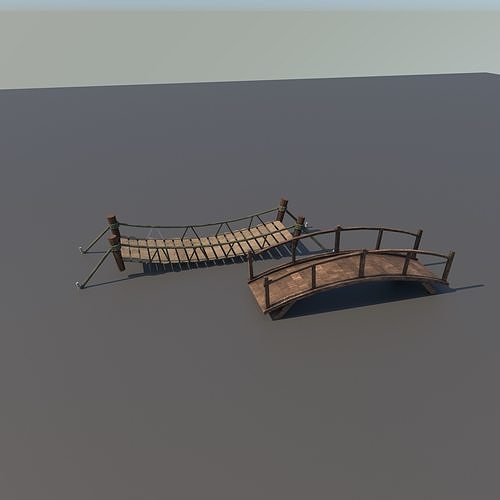 wooden bridge 3D model | CGTrader
