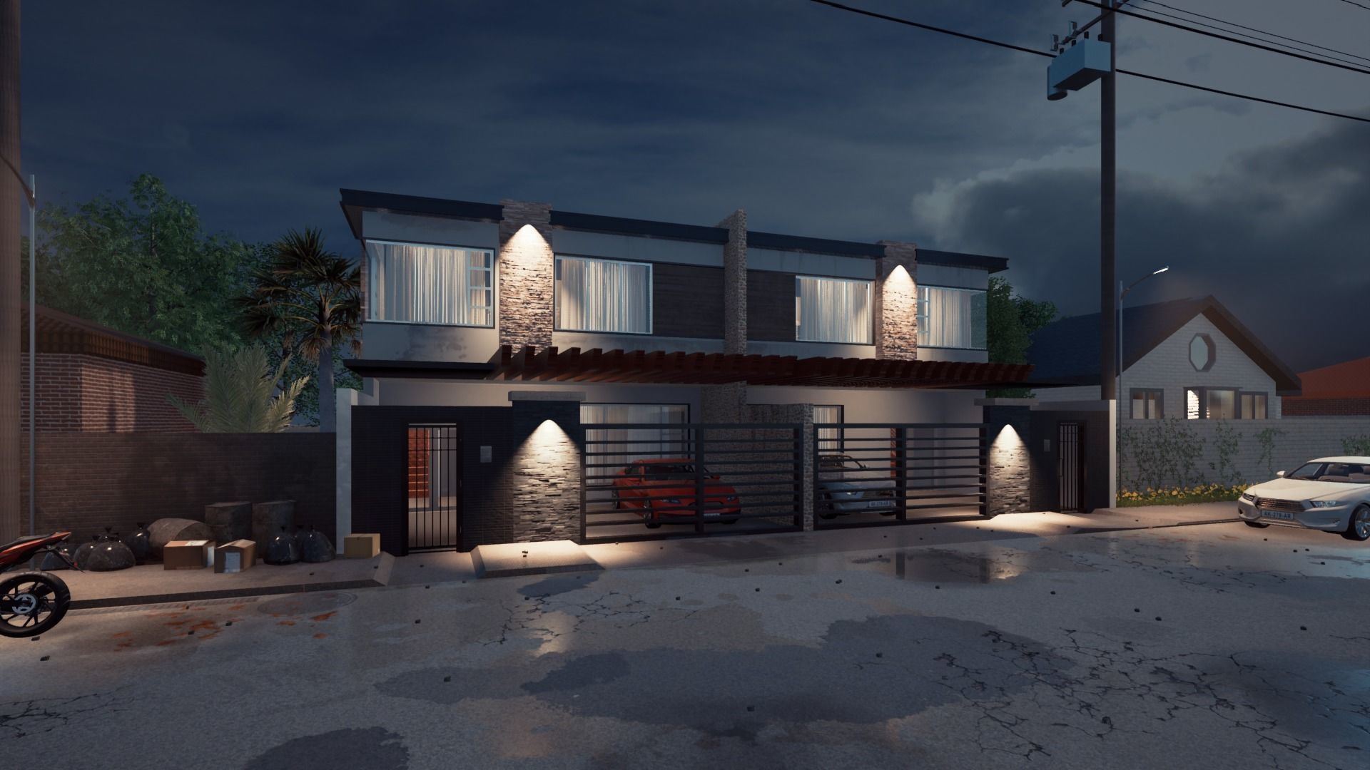 Duplex Modern House Revit and Twinmotion 3D model | CGTrader