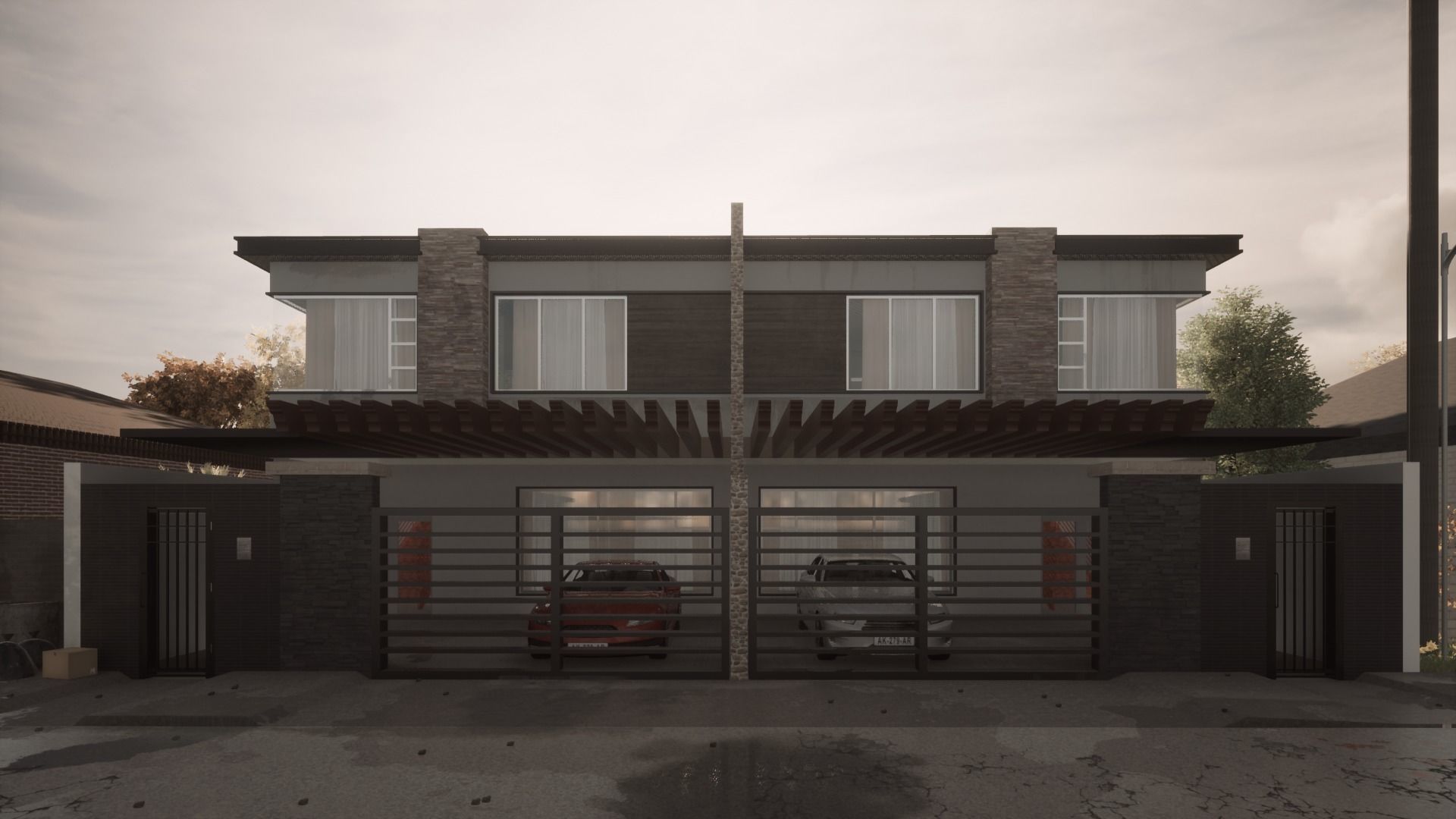 Duplex Modern House Revit and Twinmotion 3D model | CGTrader